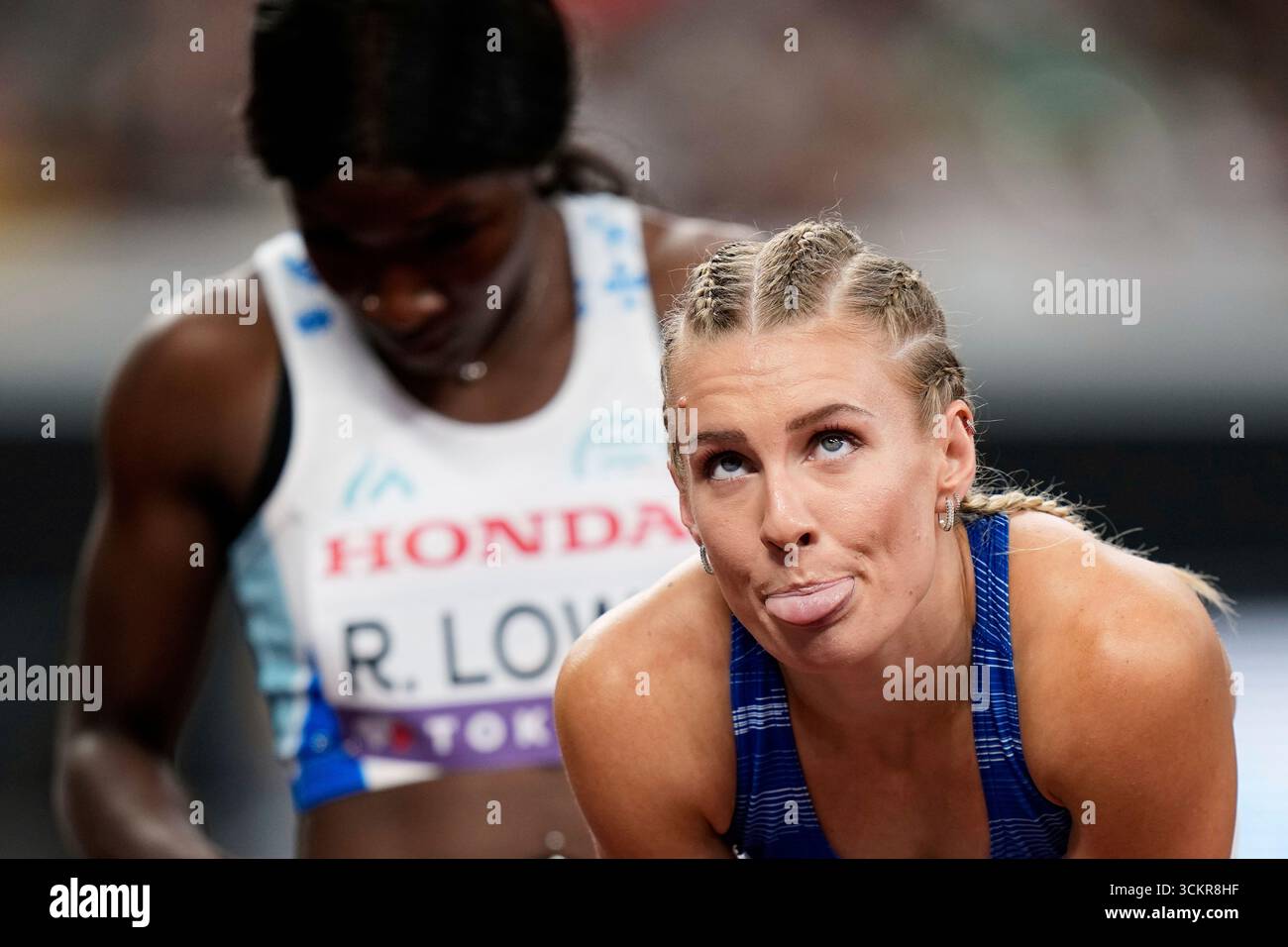 Slovakia's Viktoria Forster, right, prepares to compete in the women's ...