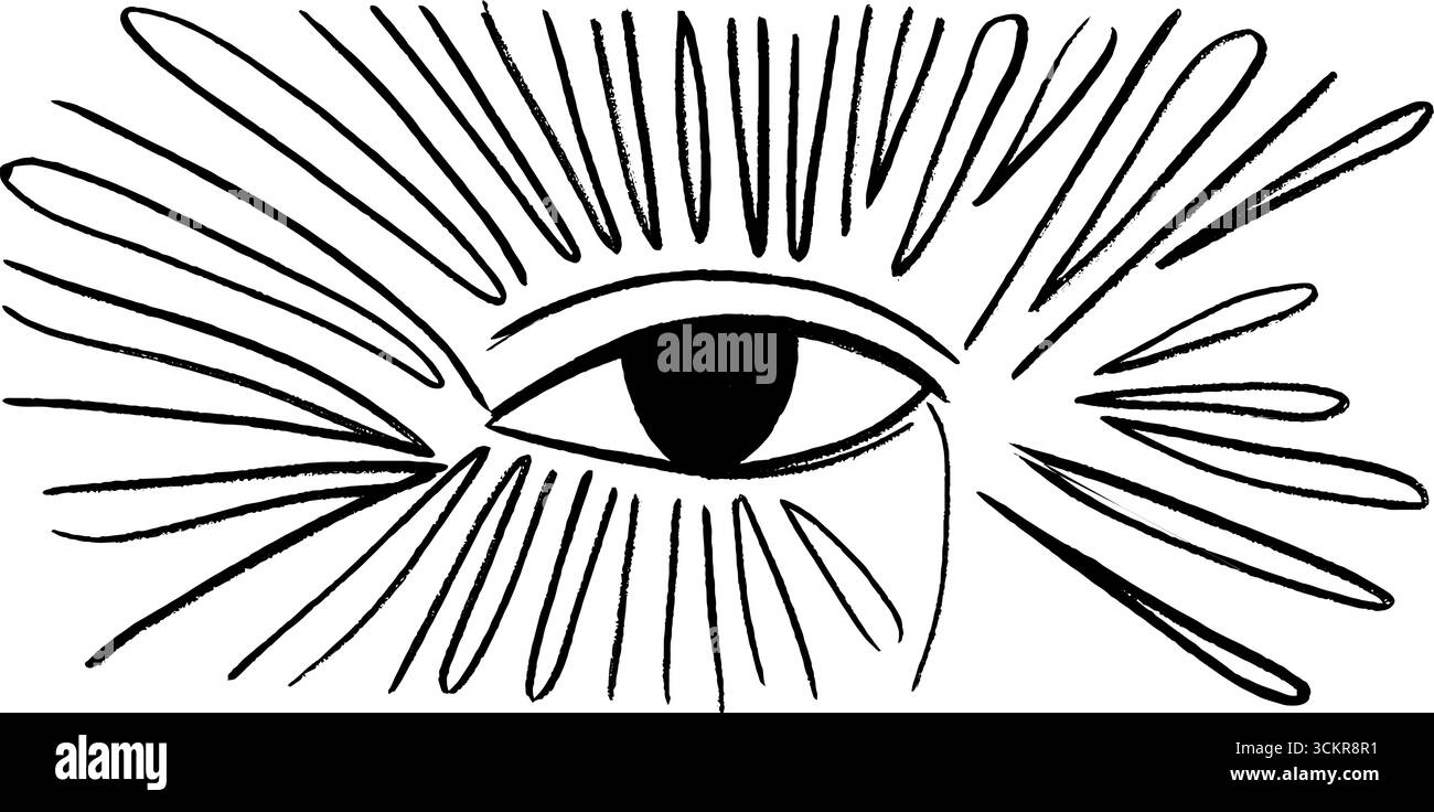 Elegant abstract sunburst composed of line art eyes Stock Vector Image ...