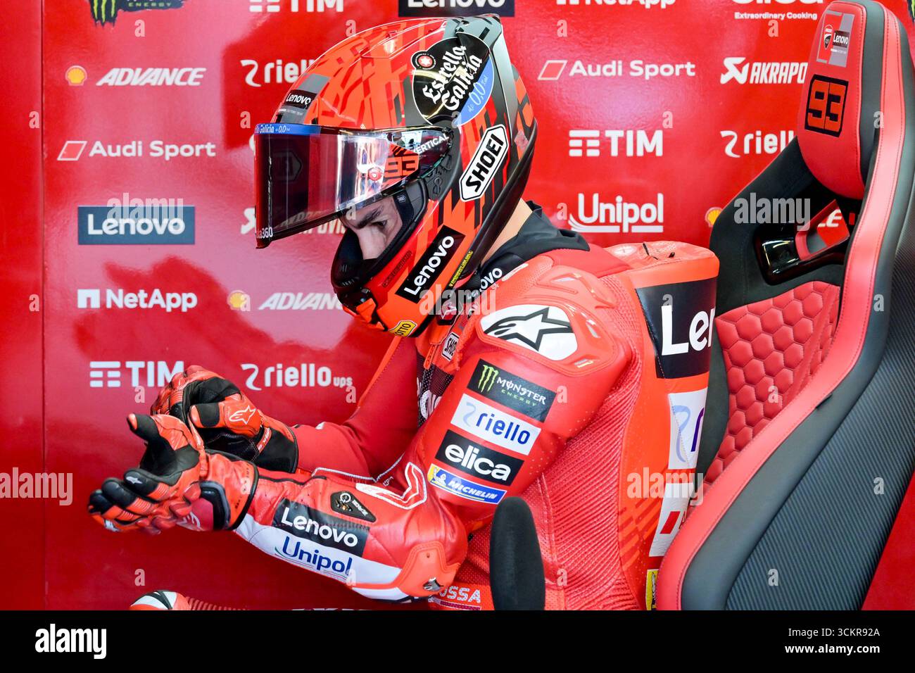 Marc Marquez Spa Ducati Lenovo Team Ducati portrait waits in the box ...