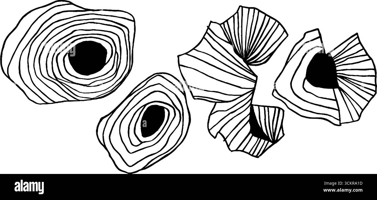 Abstract line art of radiating spirals with organic flow for modern ...