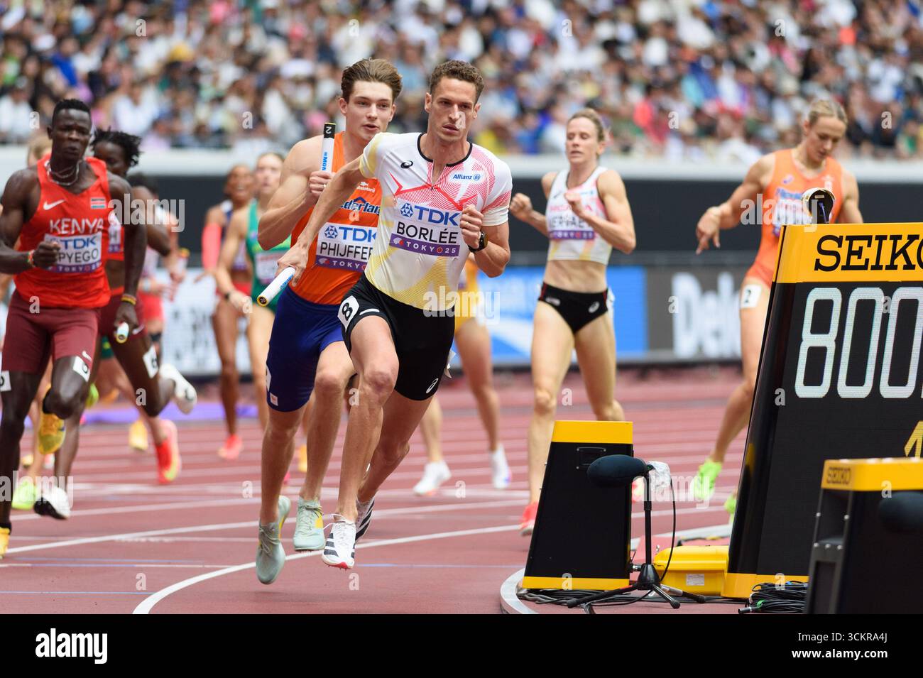 Dylan Borlee (Belgium) during the mixed 4x400m relay heat during the ...