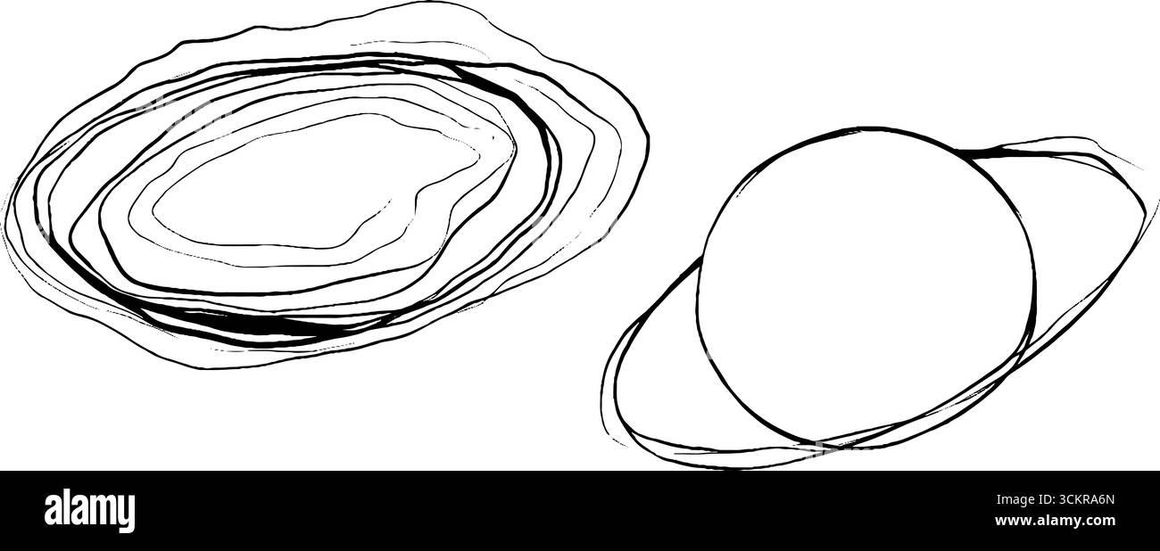 Abstract line art of spiral galaxy and planet for design Stock Vector ...