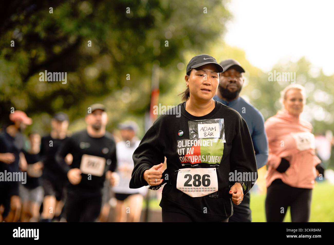 Oslo 20250913. The organization Run For Palestine Oslo is holding a solidarity run for Palestine ...