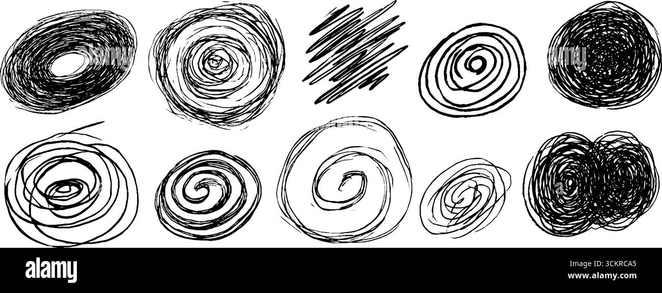 Chaotic hand drawn spiral hi-res stock photography and images - Alamy