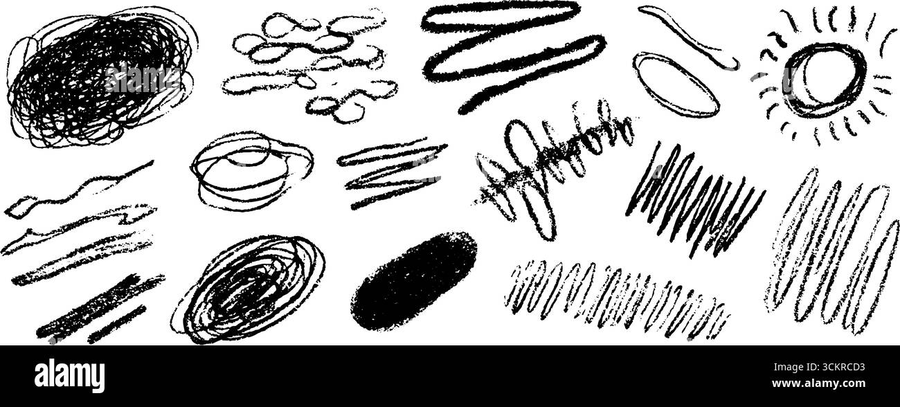 Hand drawn doodle collection featuring twelve unique edge fills for ...