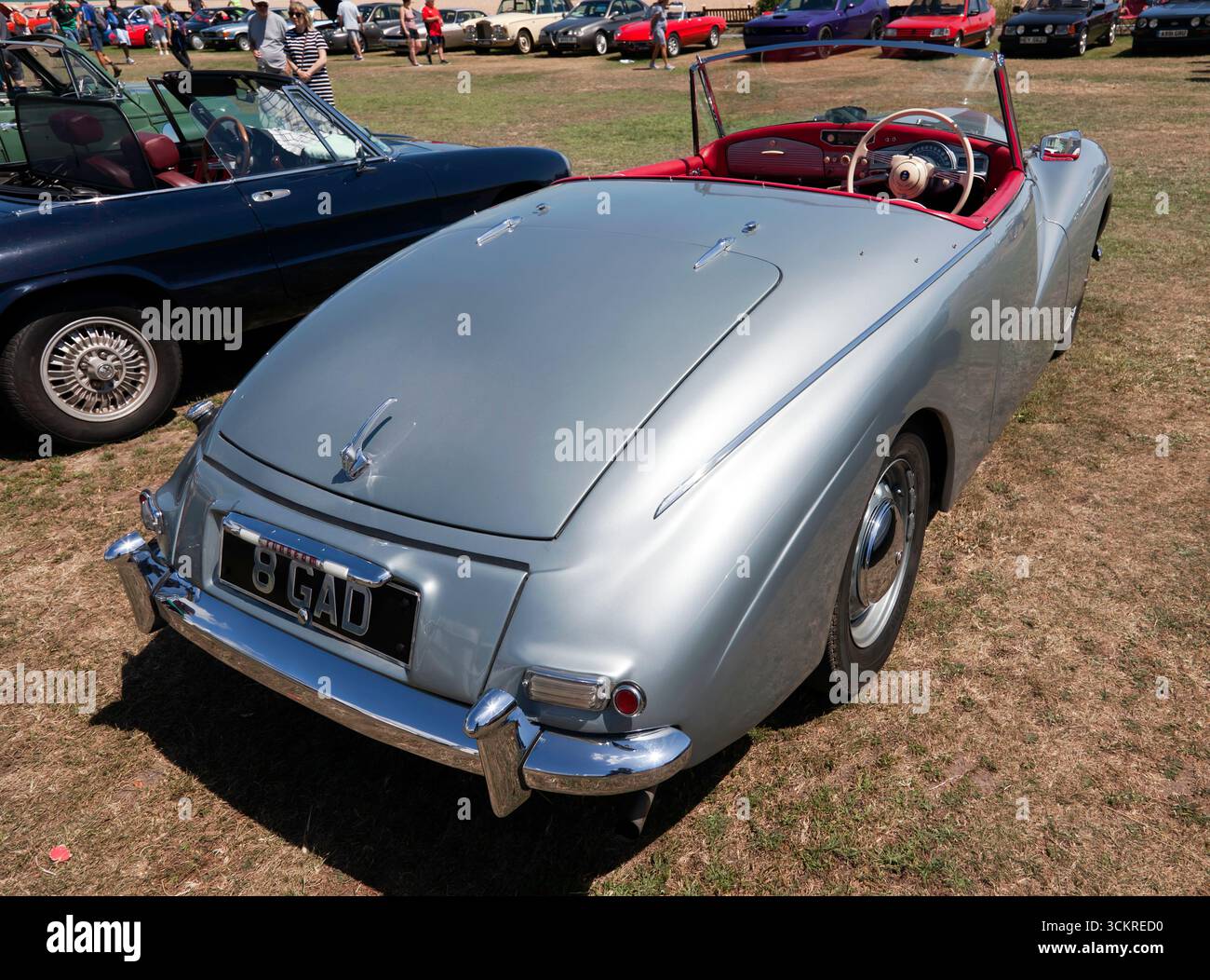 Three-quarters Rear View of a Grey, 1954, MkIII, Sunbeam Talbot Alpine ...
