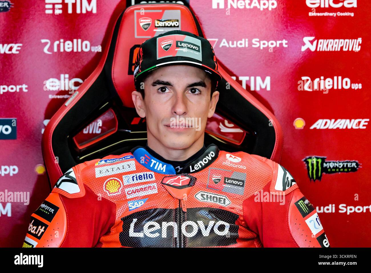 Marc Marquez Spa Ducati Lenovo Team Ducati portrait waits in the box ...