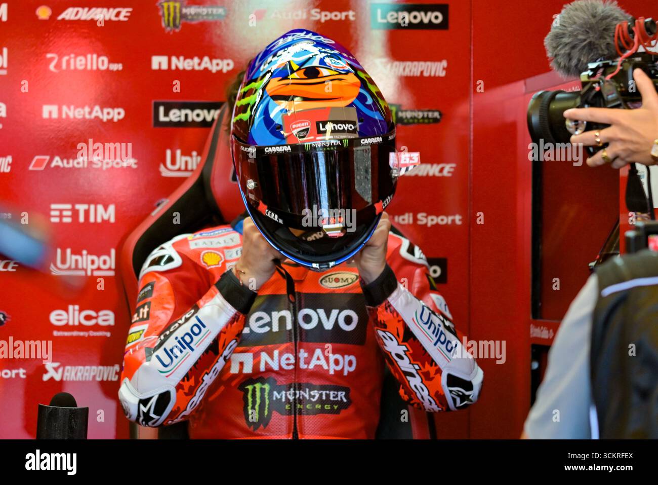Francesco Bagnaia Ita Ducati Lenovo Team Ducati show the Helmet during ...
