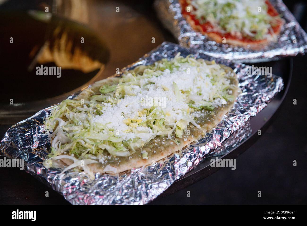 Huarache is a typical Mexican dish, shaped like traditional Mexican ...