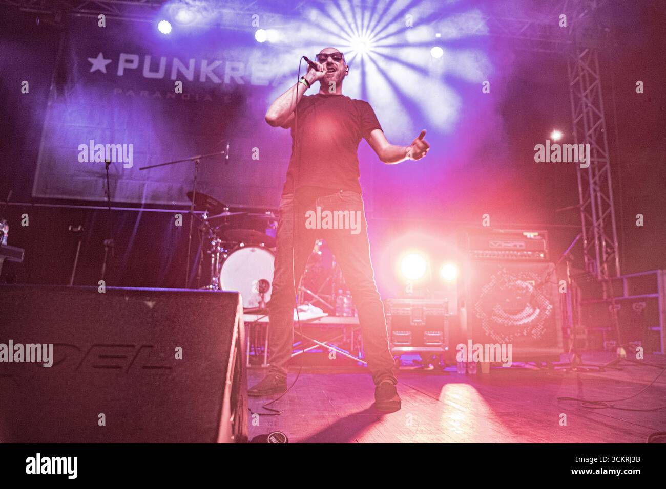 Angelo "Cippa" Caccia sings punk during his concert at the Modena Unity ...