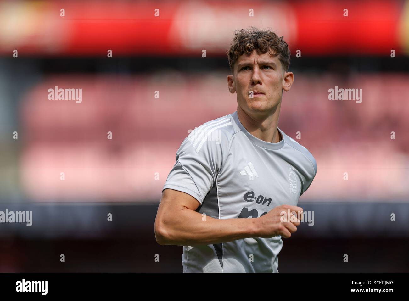 Nottingham Forest midfielder Ryan Yates (22) warm up during the Arsenal ...