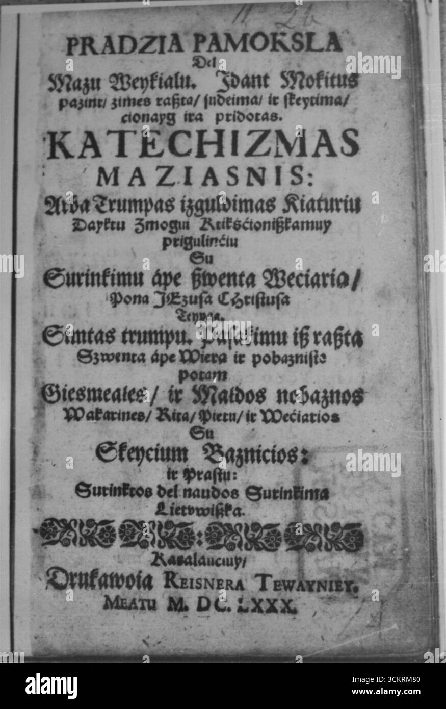Old Lithuanian literature. Lithuanian catechism and elementary for ...