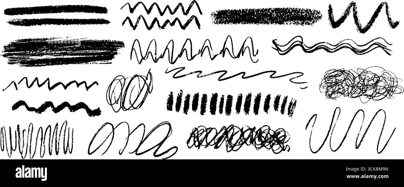 Abstract broken borders collection with twelve unique hand-drawn ...