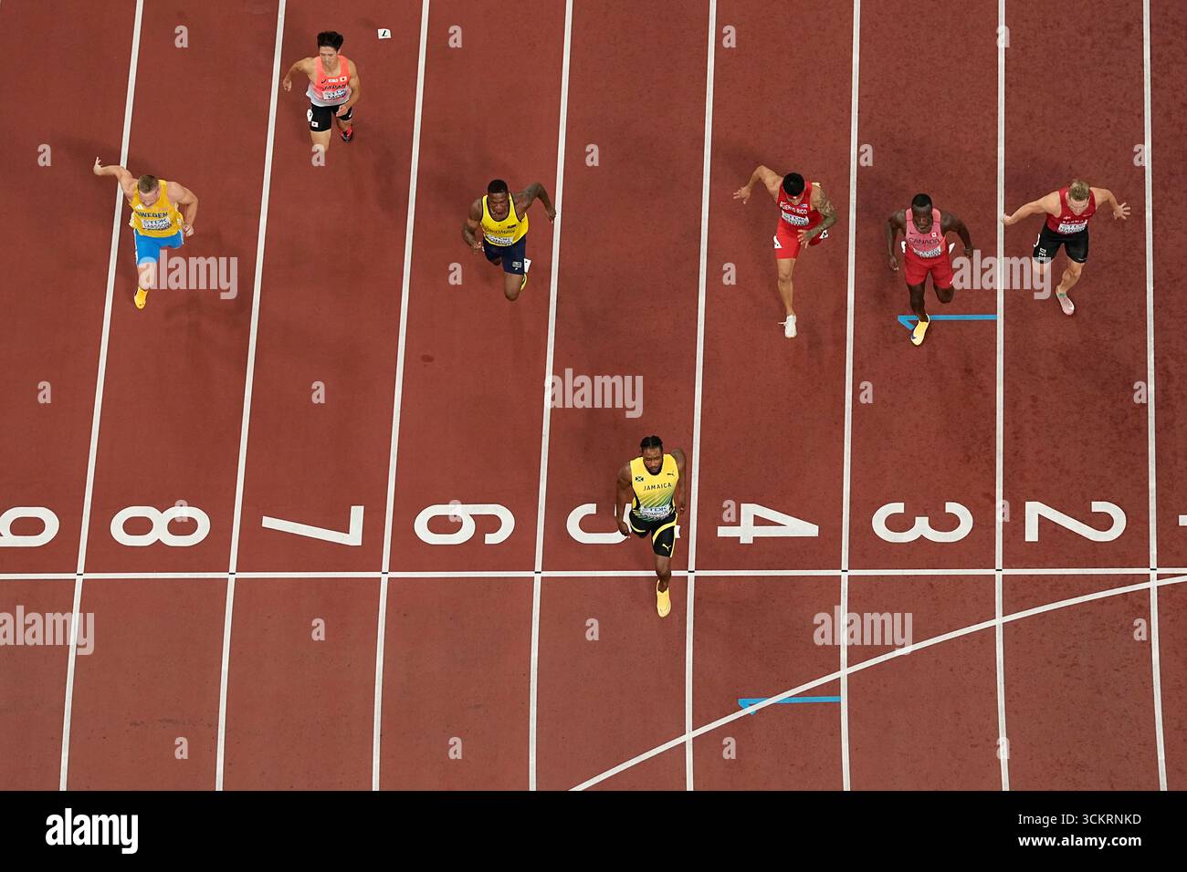 Jamaica's Kishane Thompson wins his men's 100 meters heat at the World ...