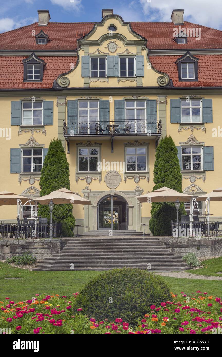 South facade with volute gable and flower bed, Neutrauchburg Castle, 4 ...