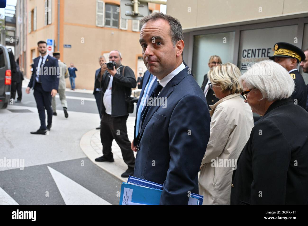 French Prime Minister Sebastien Lecornu makes his first visit to a ...