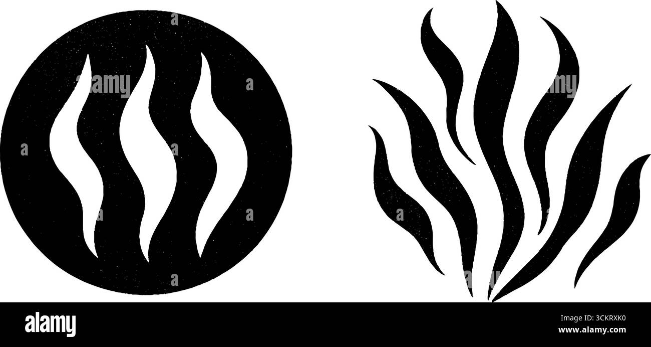 Mystical elements set with crescent blade, flame orb, and smoke wisp ...