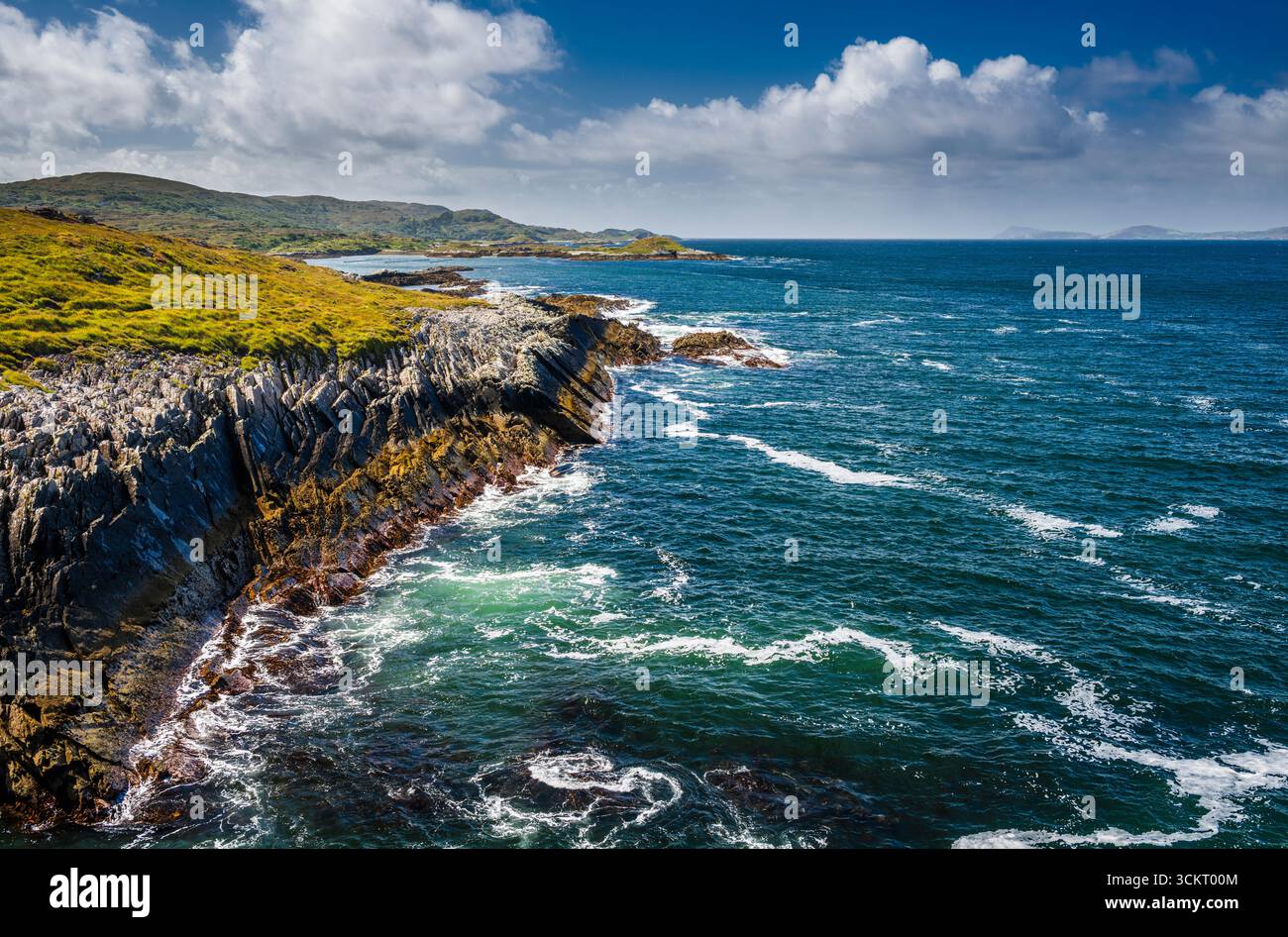 Rocky shoreline and cliffs of Lower Carboniferous marine sediments ...
