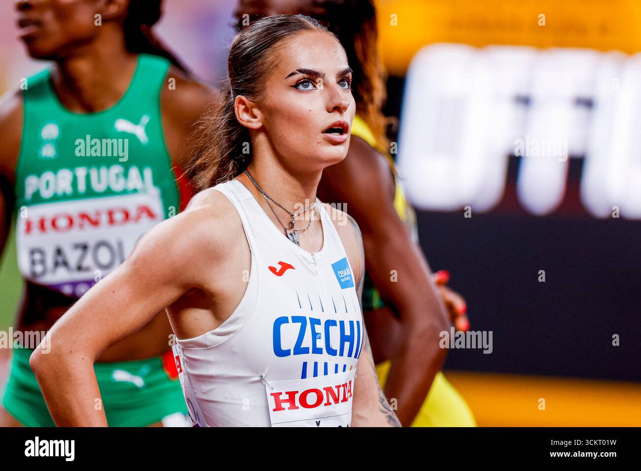 Karolína Maňasová of Czech Republic looks on after competing in the ...