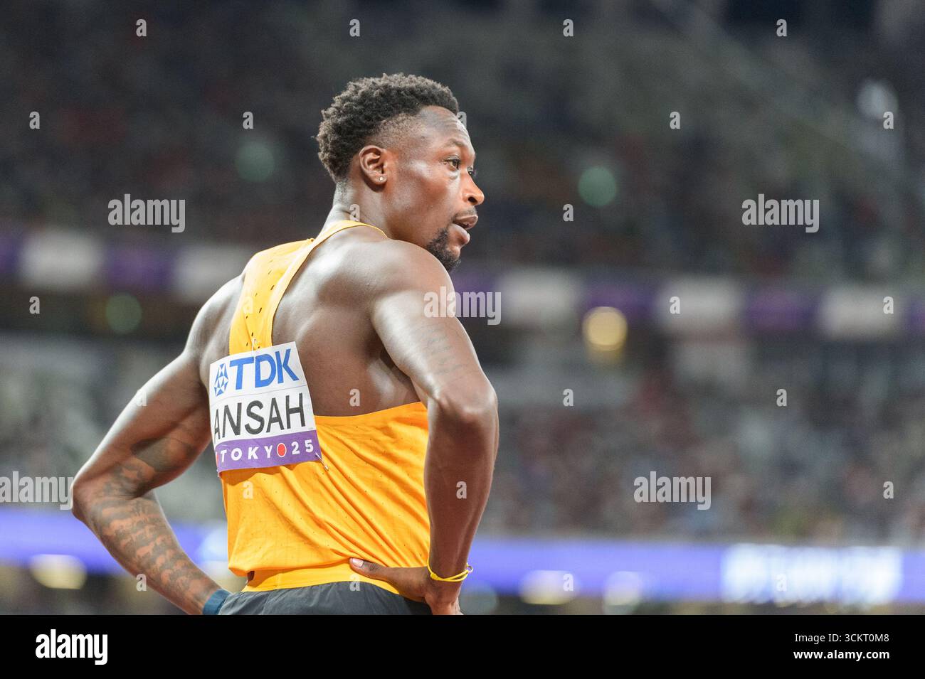 Owen Ansah (Germany) after the 100 metres heat race during the World ...
