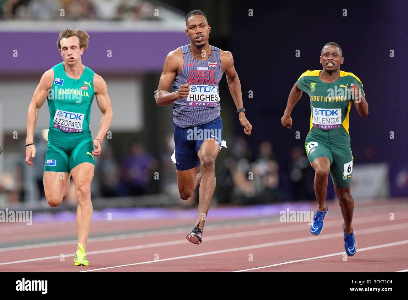 Australia's Joshua Azzopardi, Britain's Zharnel Hughes and South Africa ...