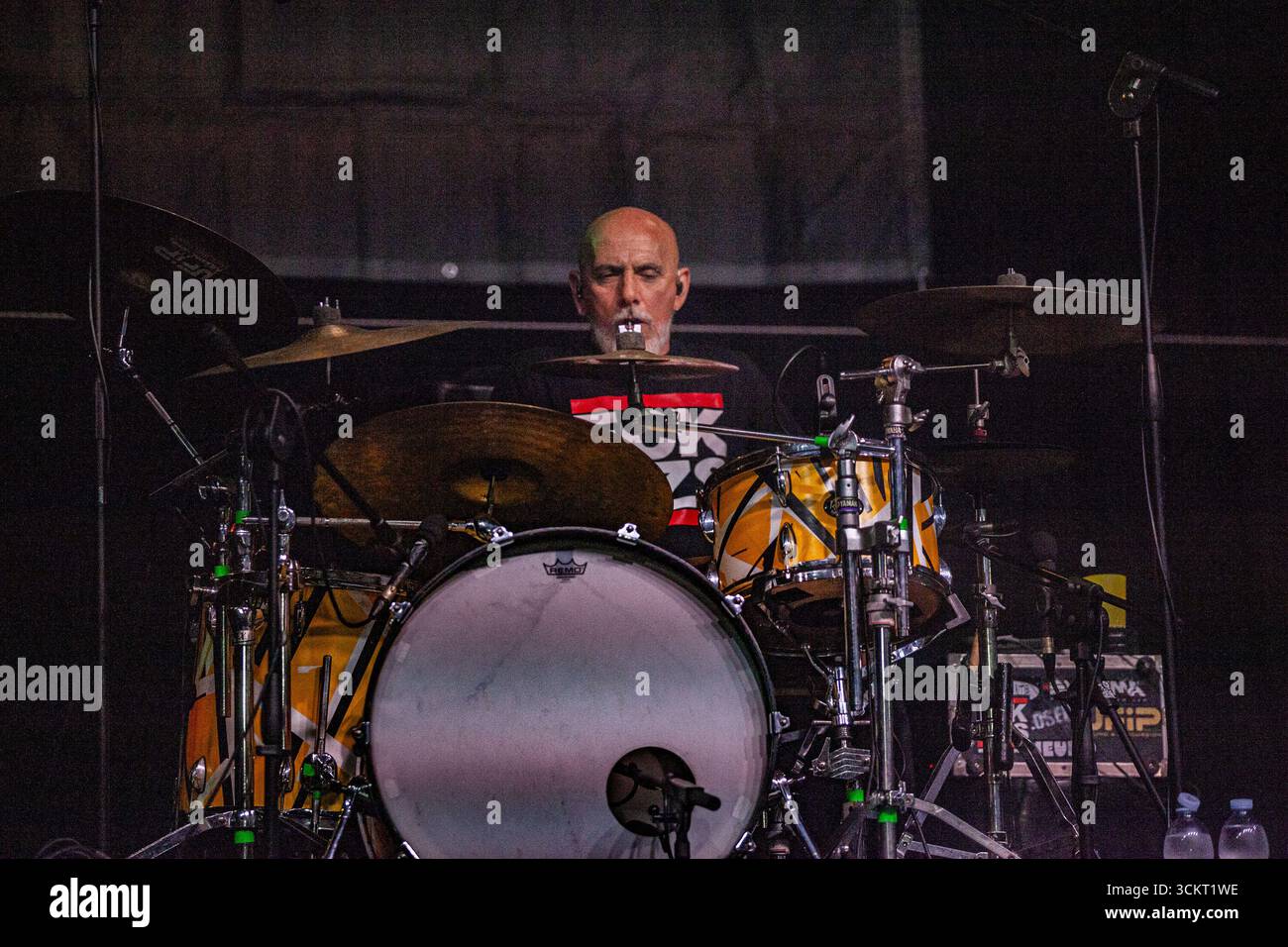 Paolo "Gagno" Raimondo bangs his drums during his concert at the Modena ...