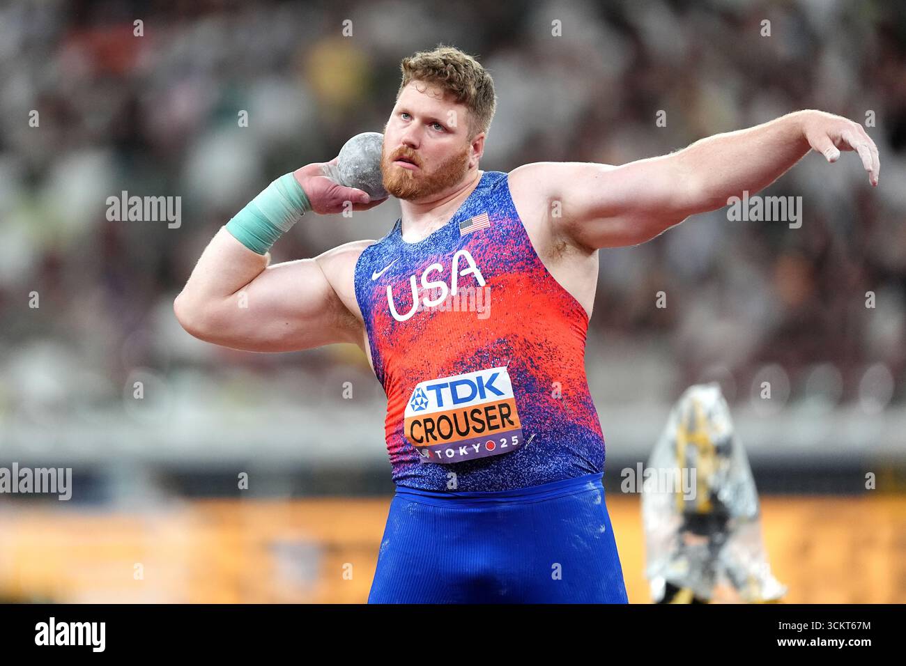 Ryan Crouser of USA competes in the Men's Shot Put Final on day one of ...