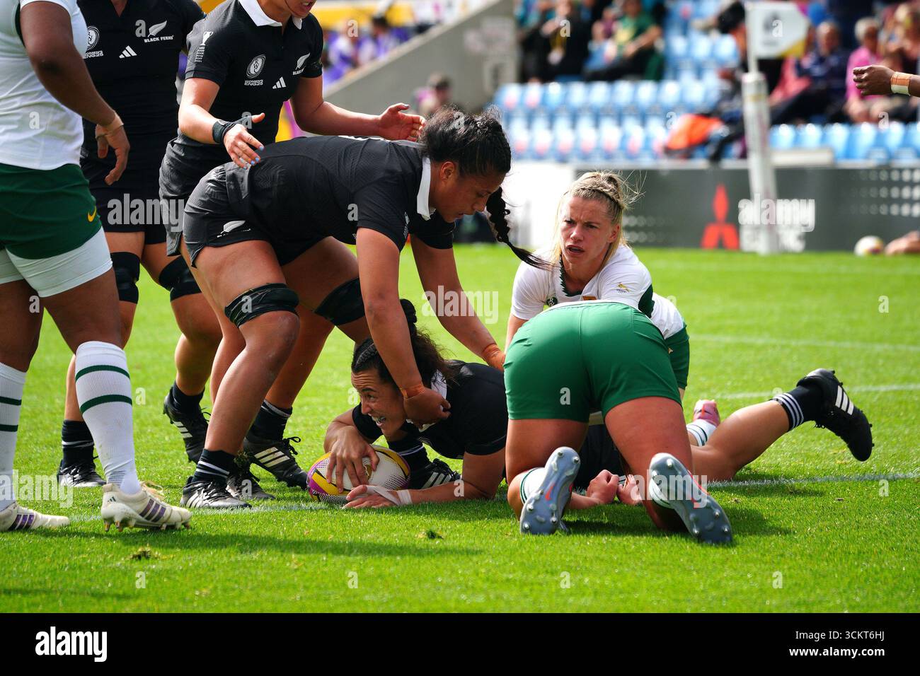 New Zealand's Theresa Setefano scores their side's first try of the ...