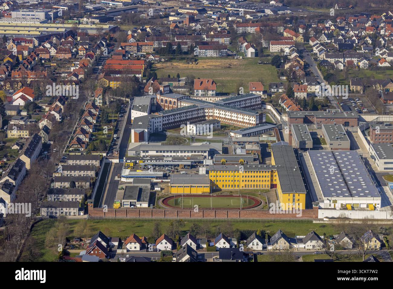 Aerial view, Werl Prison, Werl, Soester Boerde, North Rhine-Westphalia ...