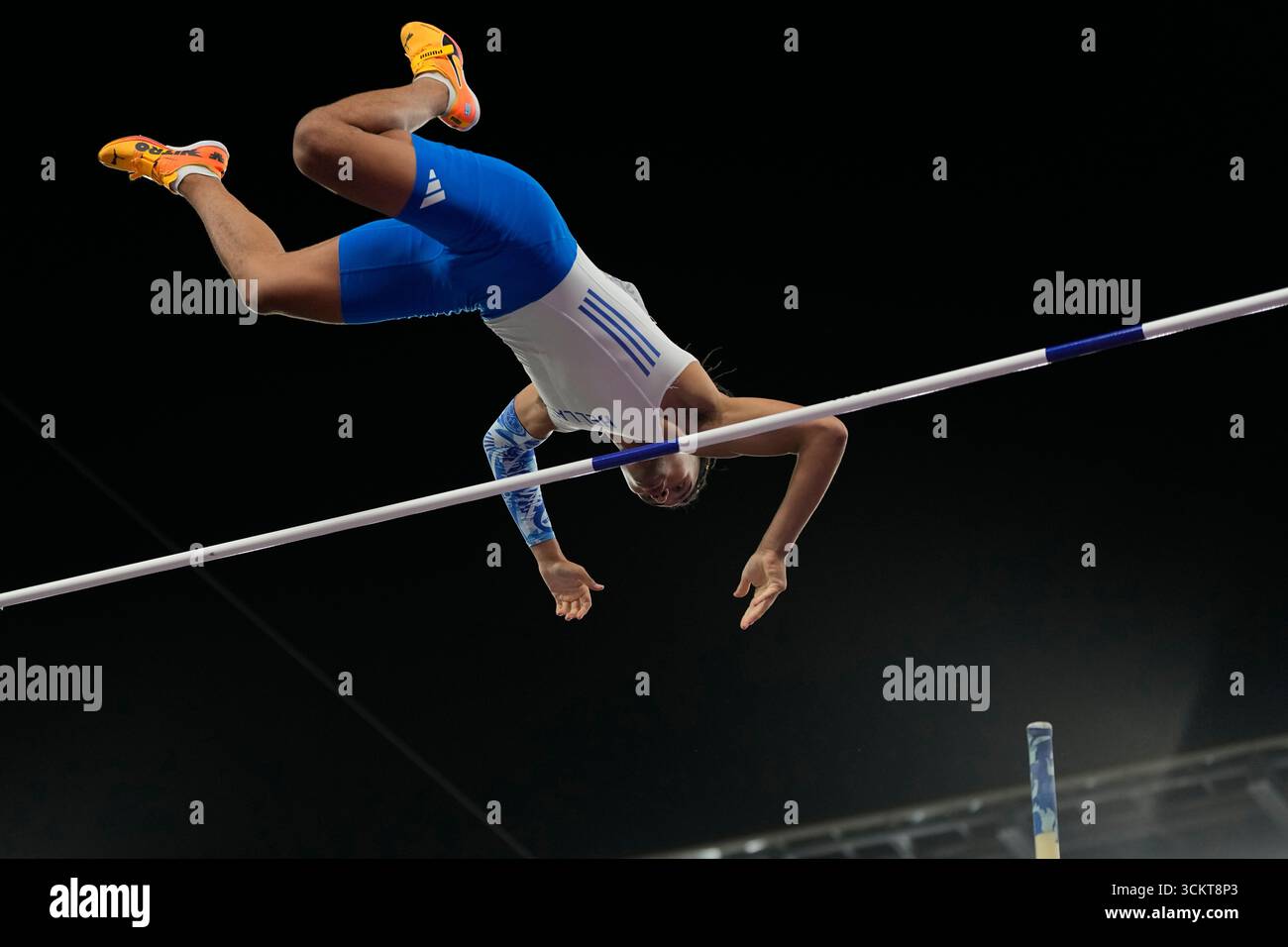 Greece's Emmanouil Karalis competes in the men's pole vault ...