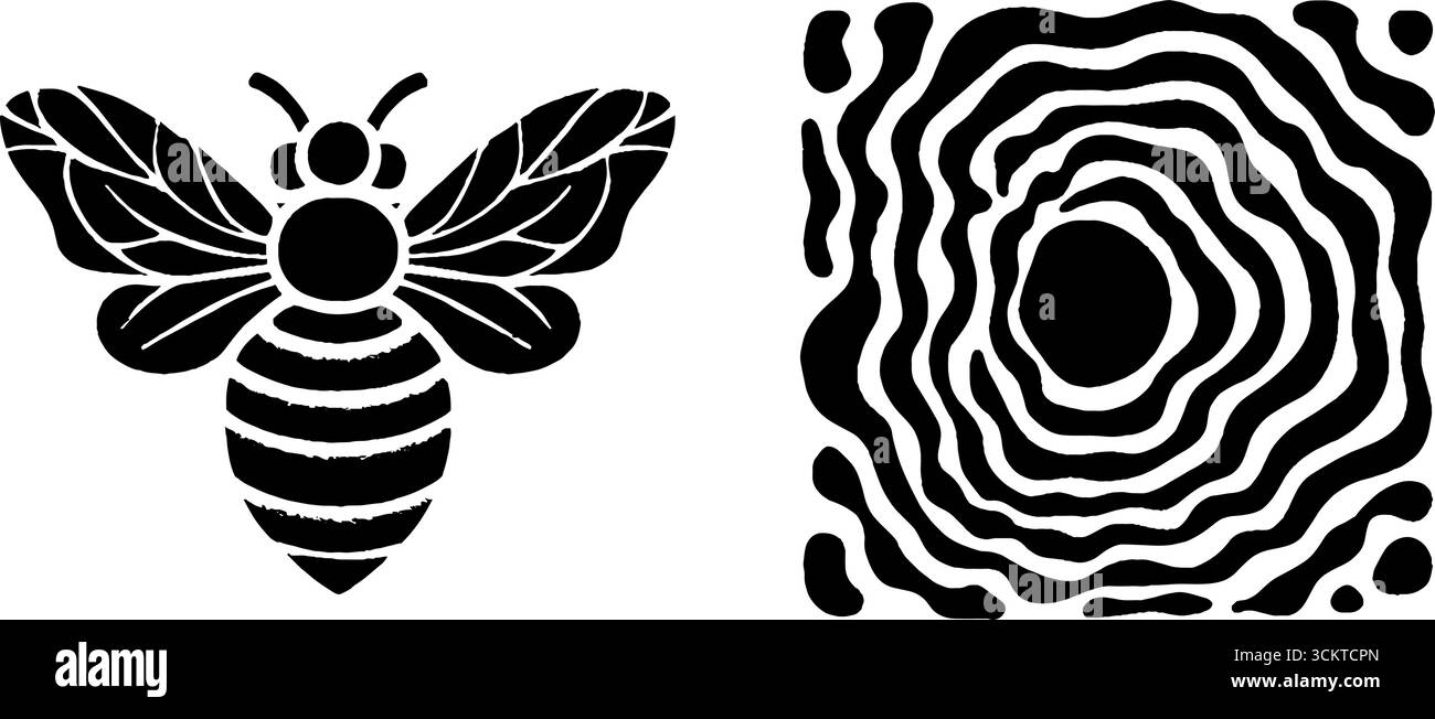 Bee wing pattern and honeycomb design featuring floral elements for ...