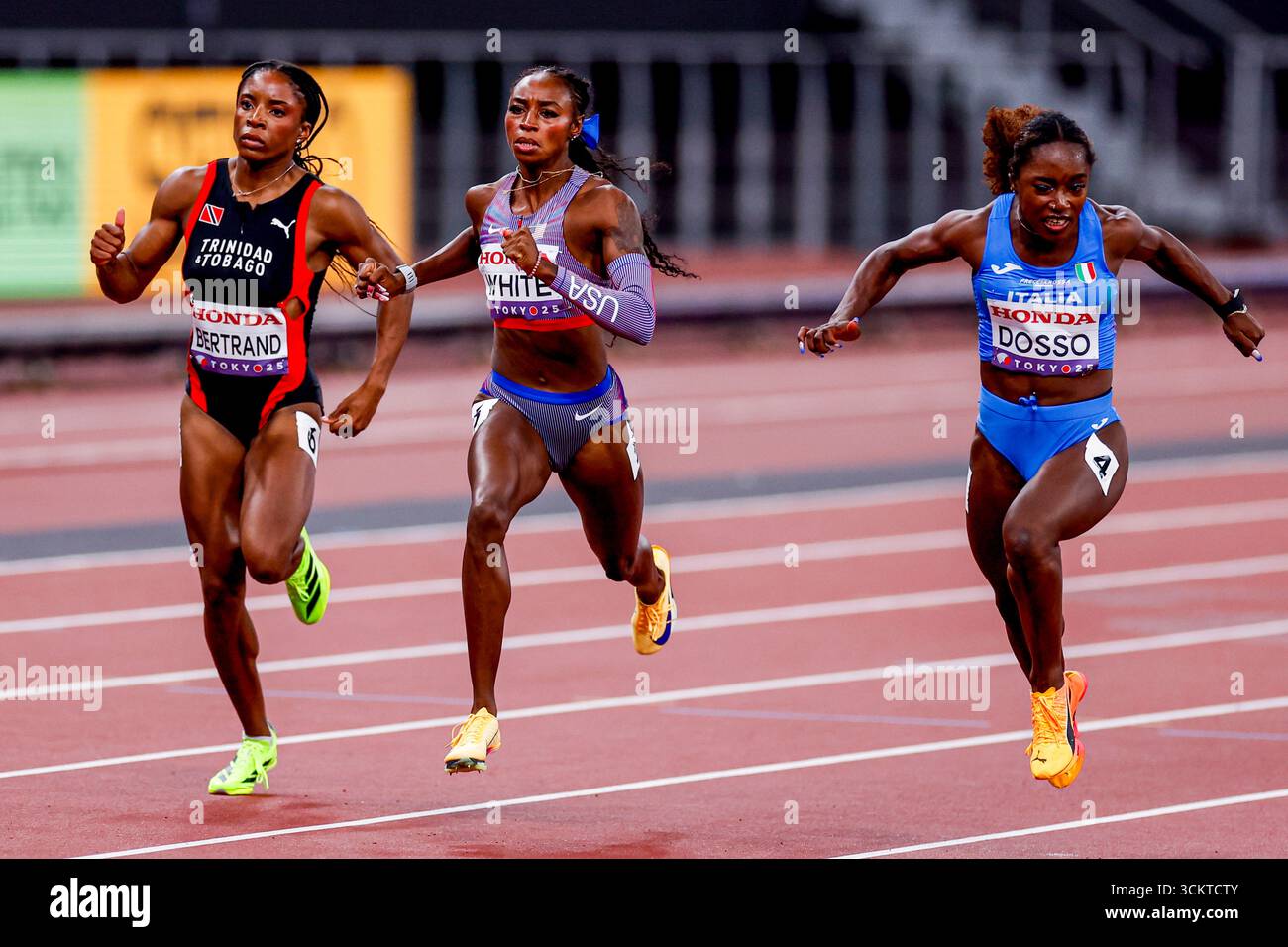 Leah Bertrand of Trinidad and Tobago and Kayla White of United States ...