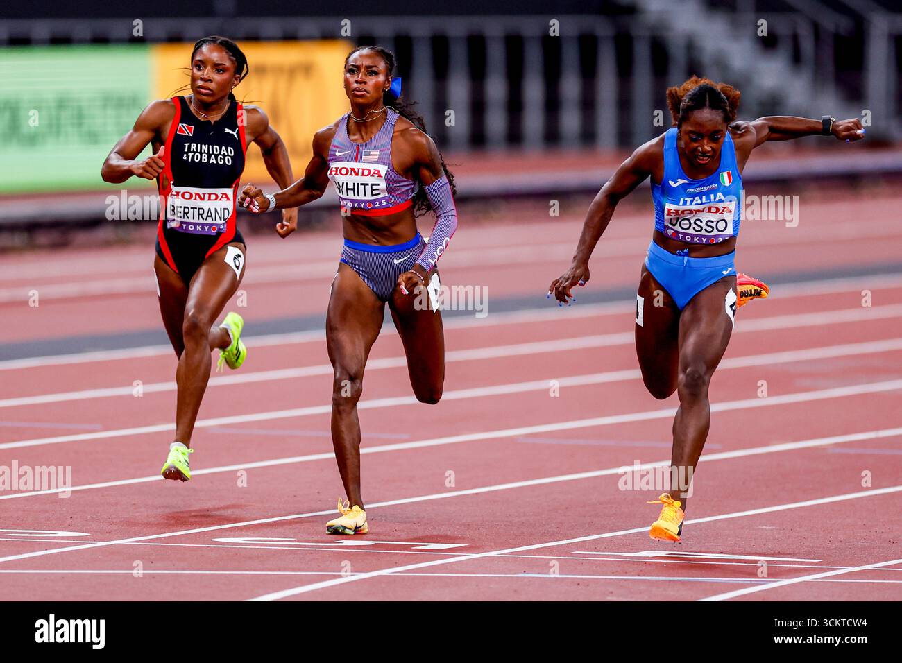 Leah Bertrand of Trinidad and Tobago and Kayla White of United States ...