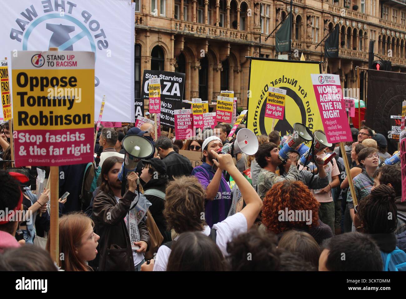 Activists take part in the March Against Fascism, organised by Stand Up ...