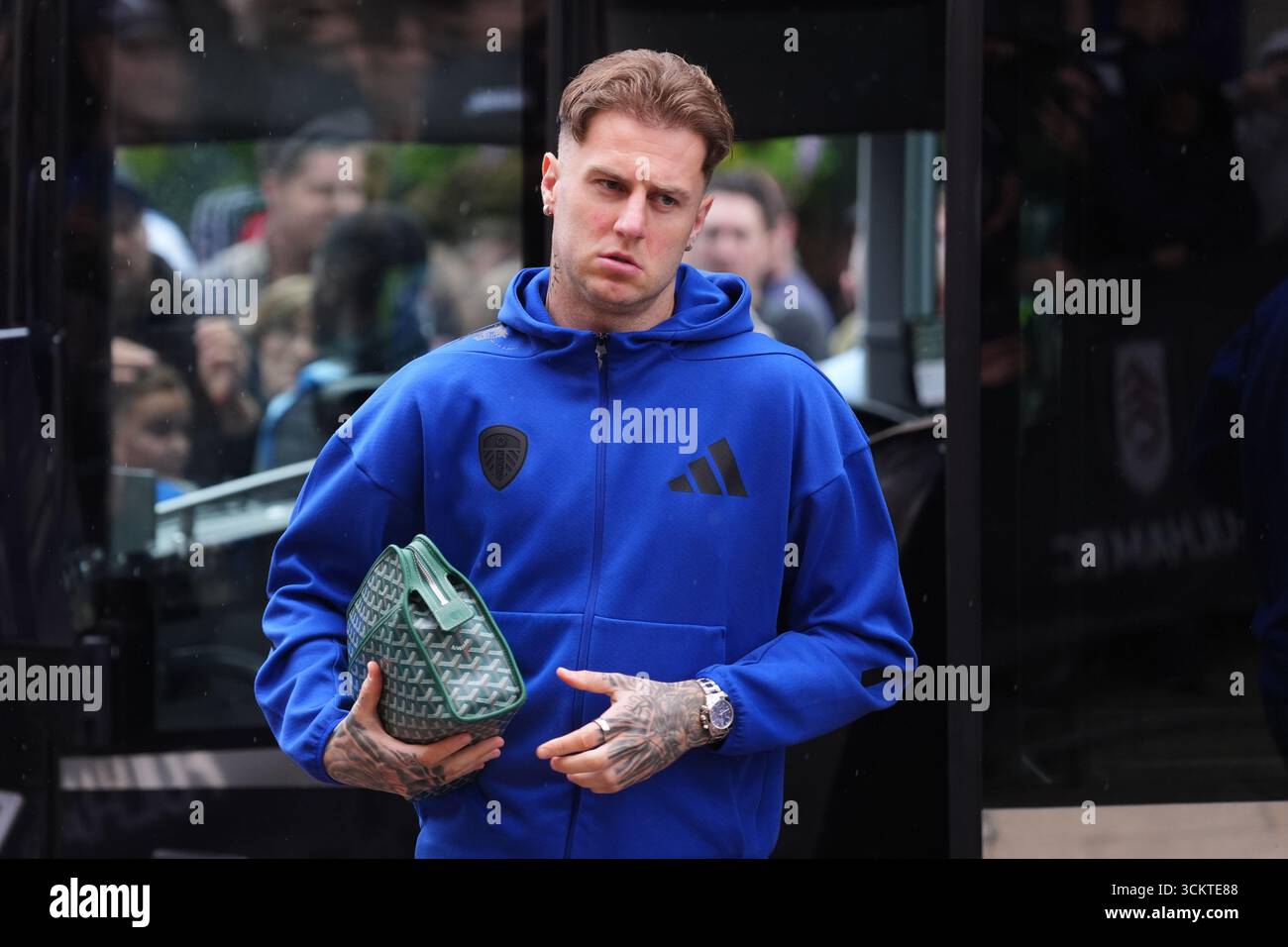 Leeds United's Joe Rodon arrives ahead of their Premier League match at ...