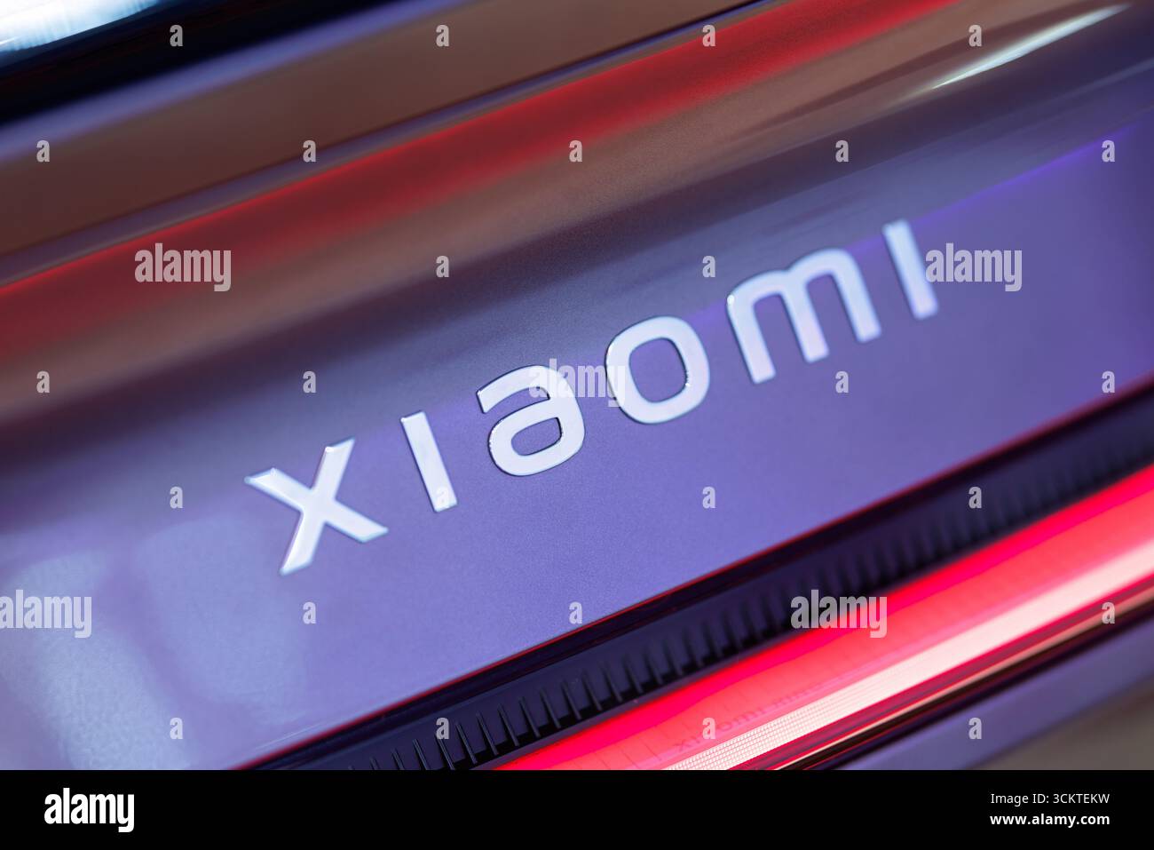 12 September 2025, Bavaria, Munich: The brand logo of Xiaomi (brand ...