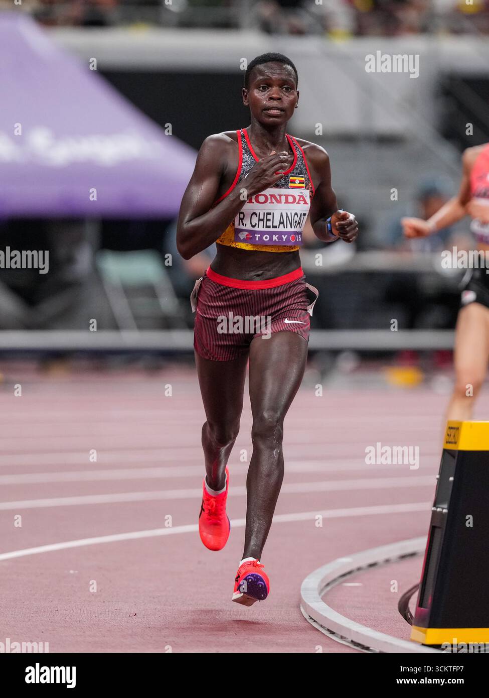 TOKYO, JAPAN - SEPTEMBER 13: Sarah Chelangat of Uganda competing during ...