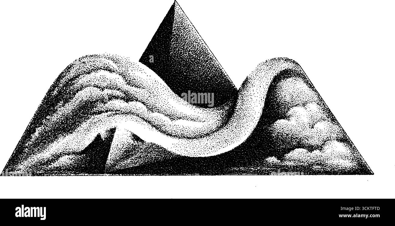 Abstract halftone mountain shapes and bold geometric design Stock ...