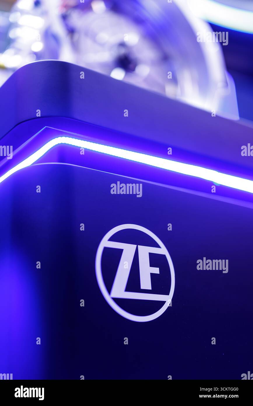 12 September 2025, Bavaria, Munich: The brand logo of ZF (brand, logo ...