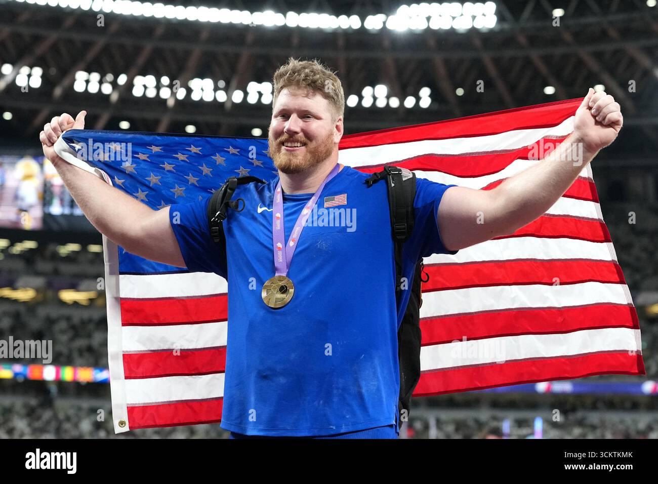 Ryan Crouser of USA celebrates winning gold in the Men's Shot Put Final ...