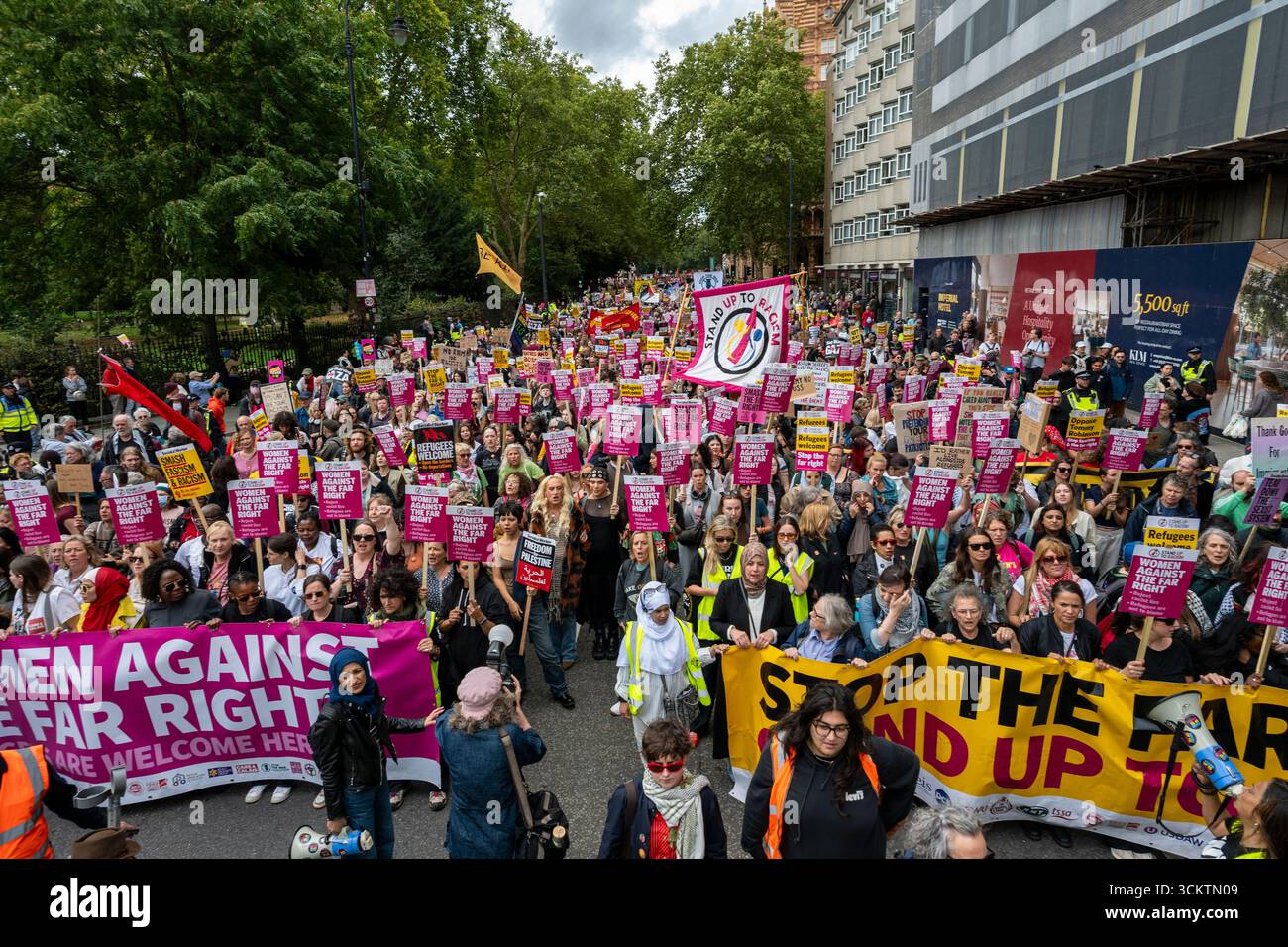 London, UK. 13 September 2025. People take part in a Stand Up to Racism ...