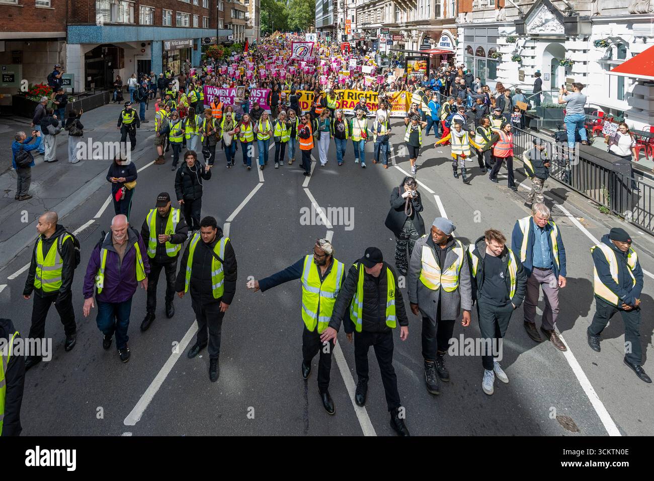 London, UK. 13 September 2025. People take part in a Stand Up to Racism ...