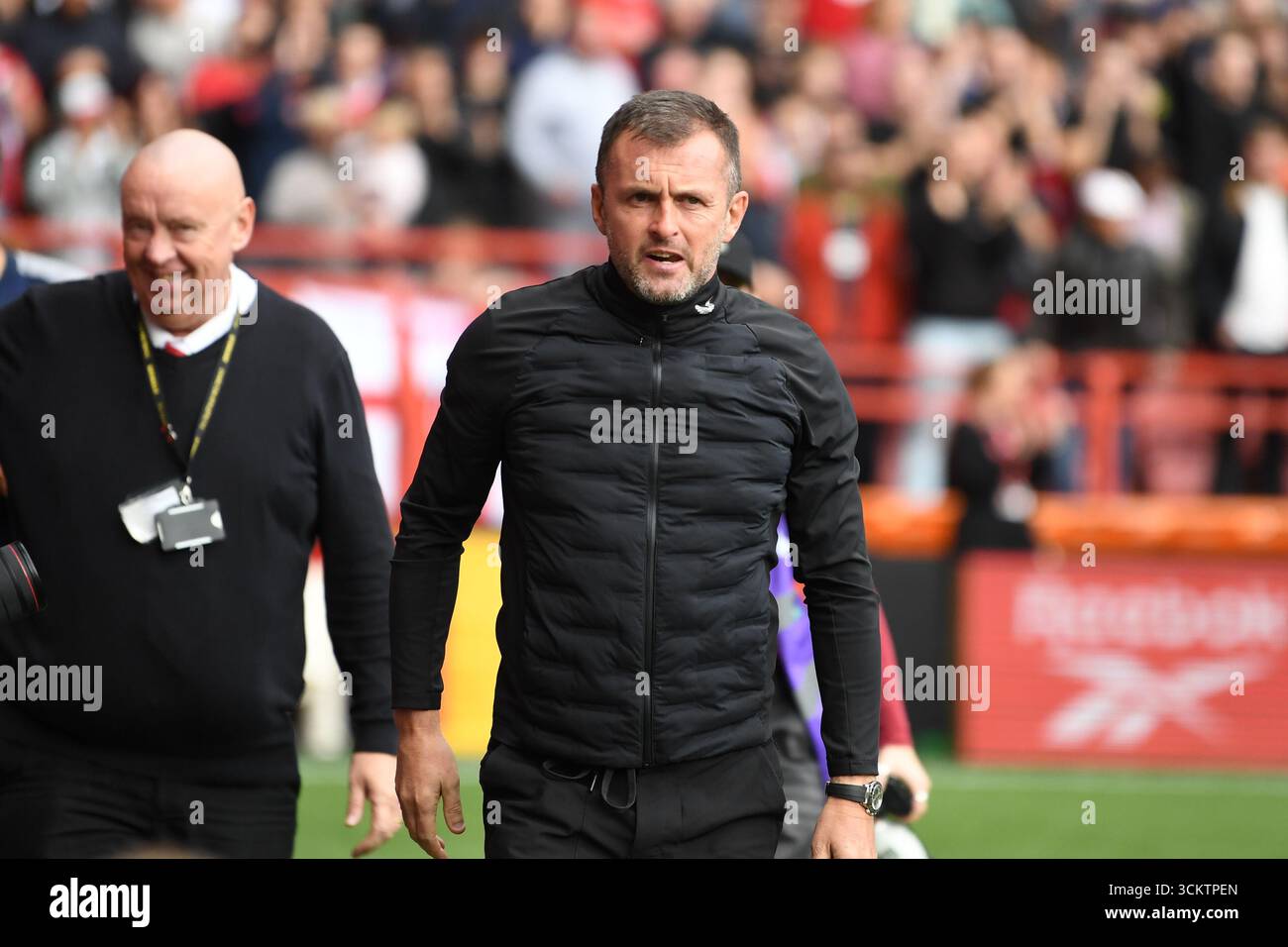 London, England. 13th Sep 2025. Nathan Jones before the Sky Bet EFL Championship fixture between ...