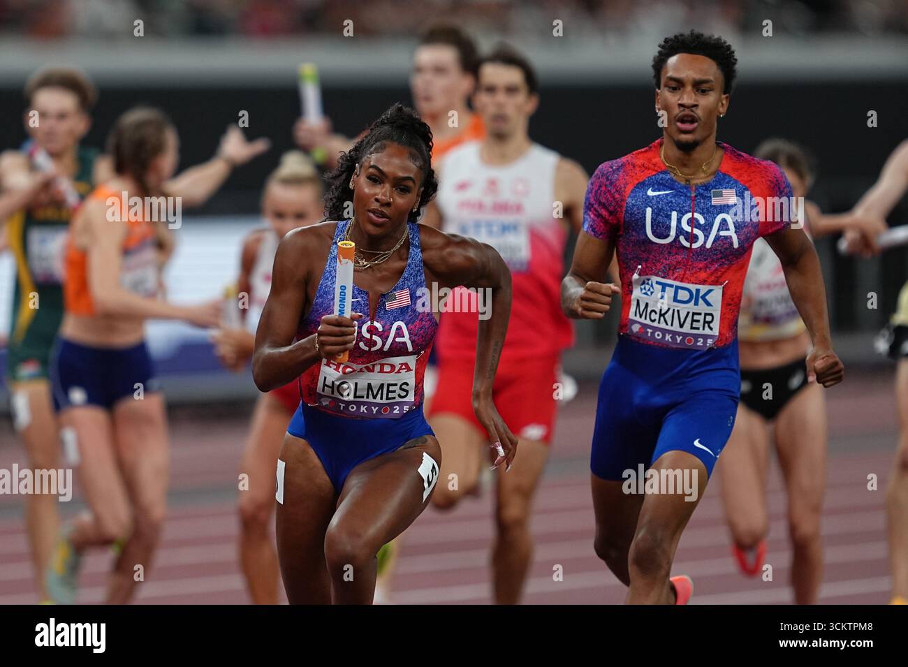 13 September 2025, Japan, Tokio: Athletics: World Championships, 4x400m ...
