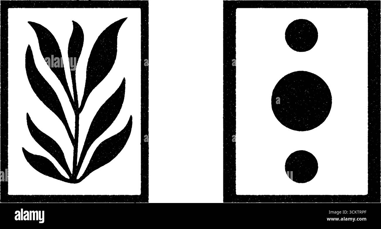 Abstract frames featuring botanical leaves and geometric shapes for ...