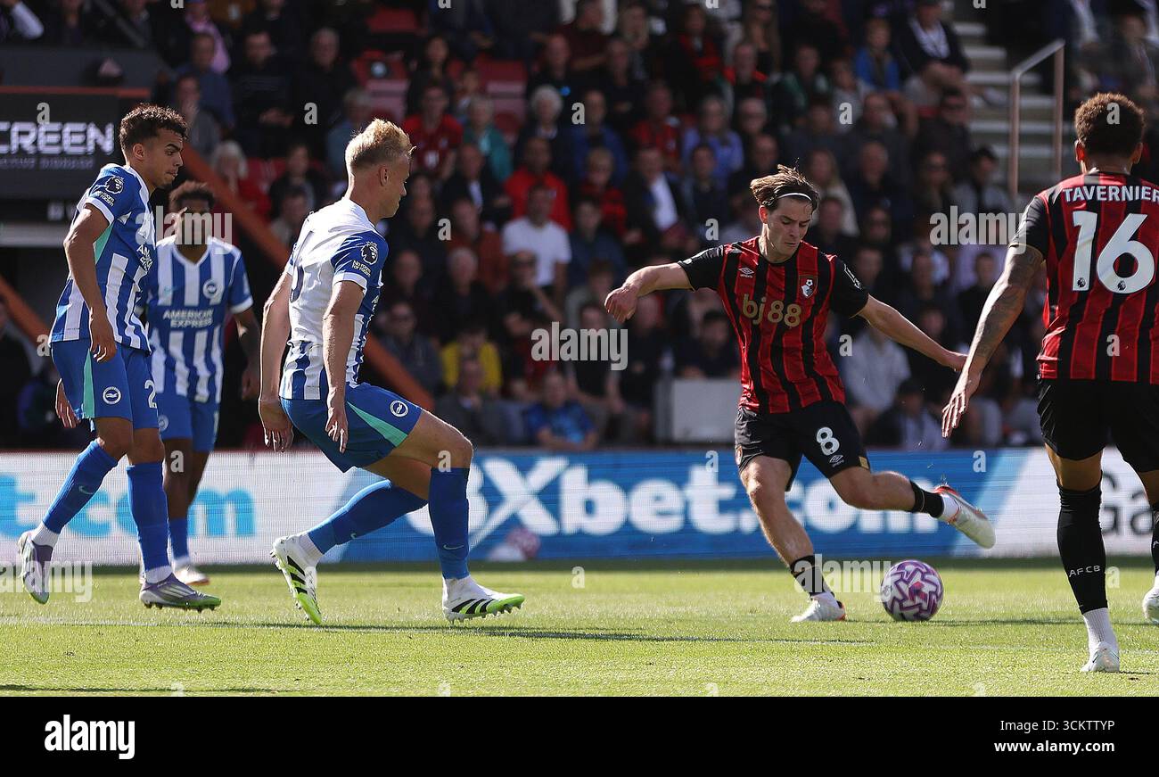Bournemouth's Alex Scott scores their side's first goal of the game ...