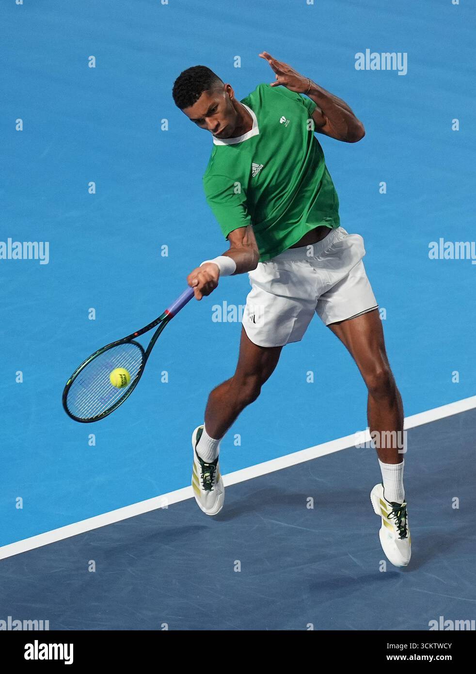 Michael Agwi of Ireland during his match against Zhou Yi of China at ...