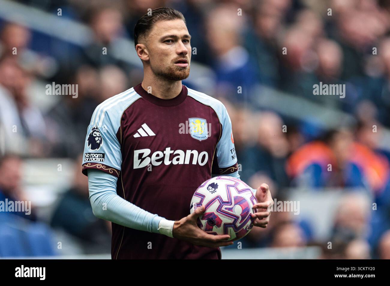 Matty Cash of Aston Villa with ball in his hands during the Premier ...