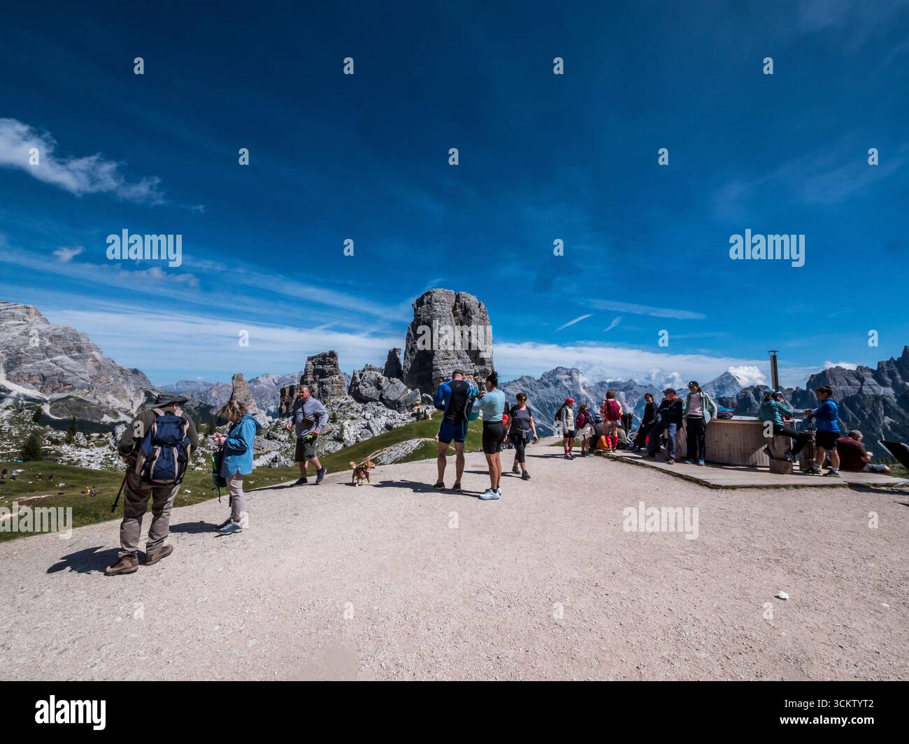 Tourists enjoy the stunning landscape that makes up the Five Towers of ...