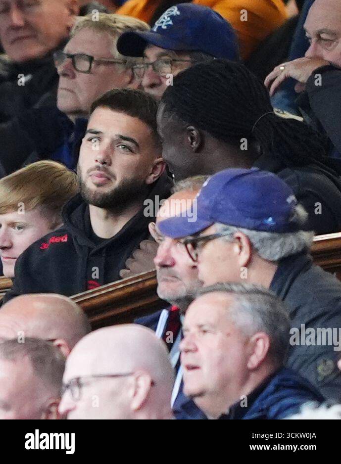Rangers' Nicolas Raskin (left) sitting in the stands during the William ...